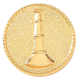 Blackinton A2876 Lieutenant Insignia with one Vertical Horn and Rope Border